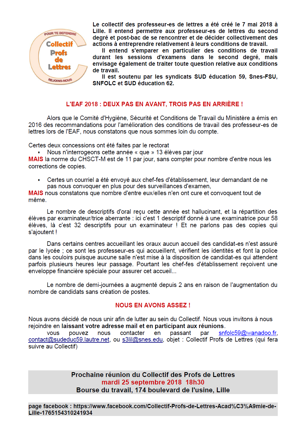 EAF, DNB, l’épreuve en Français ! – SNFOLC Lille